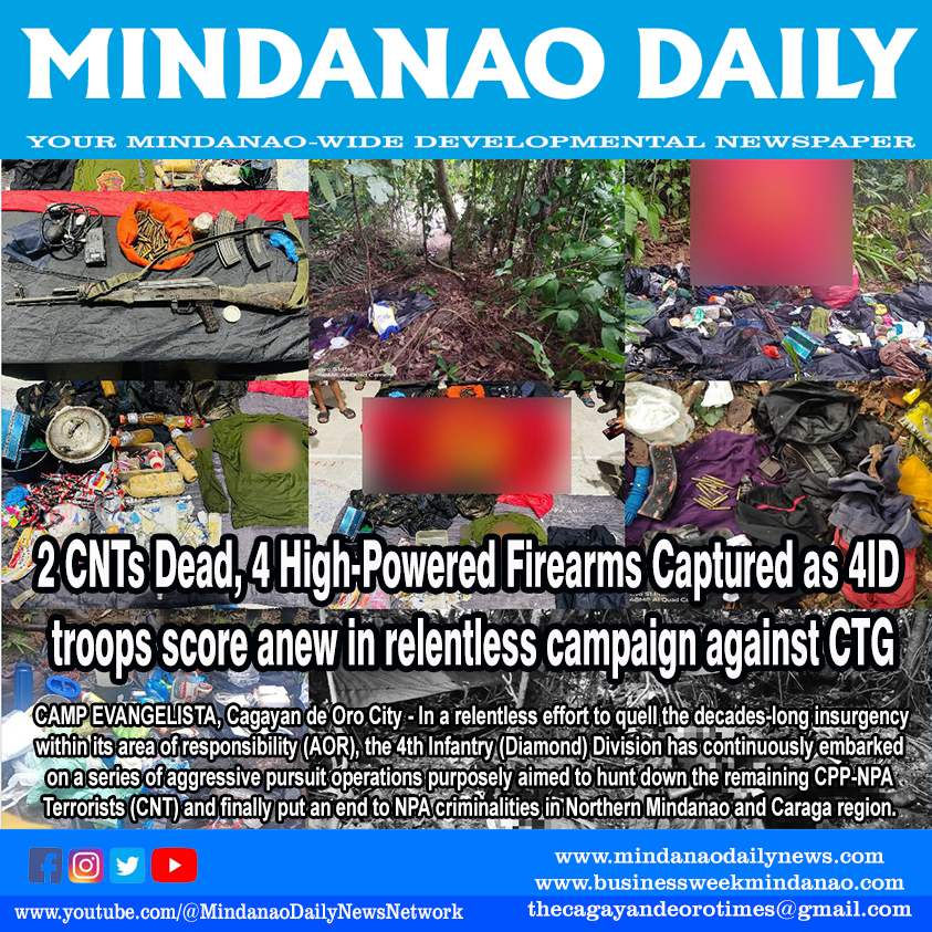 2 CNTs Dead, 4 High-Powered Firearms Captured as 4ID troops score anew ...