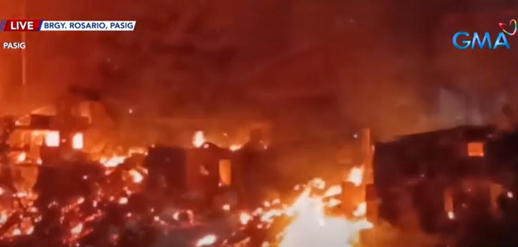 Fire hits residential area in Barangay Rosario, Pasig - Philippine ...
