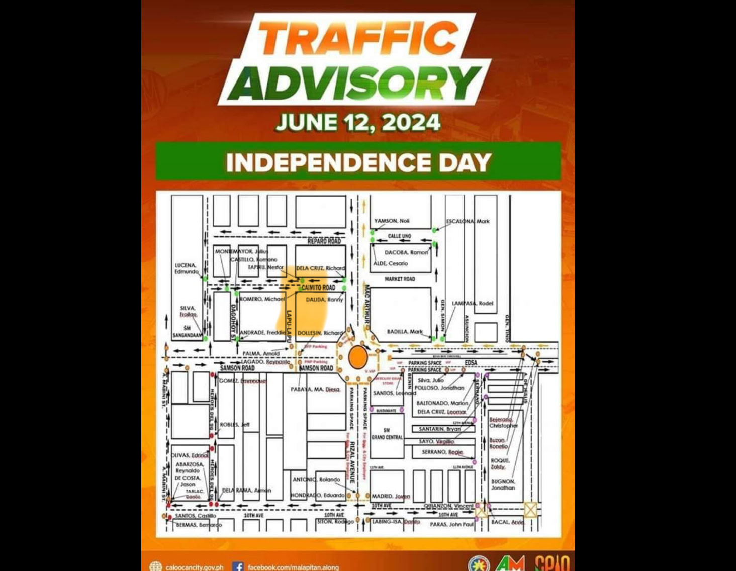 Caloocan announces road closures, rerouting for Independence Day ...