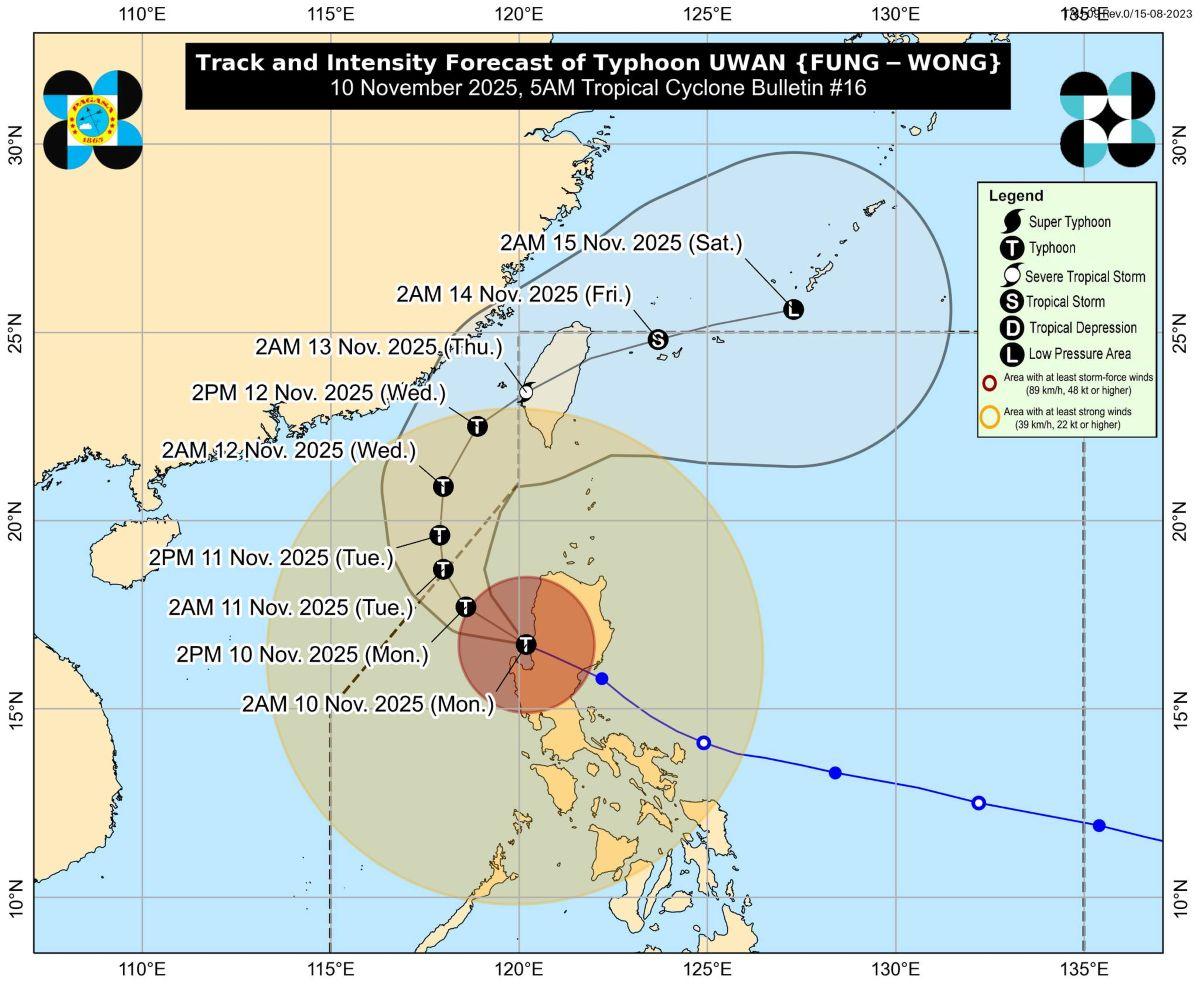 LIVE UPDATES: Typhoon Uwan (Fung-Wong), Nov. 10, 2025 - Philippine ...