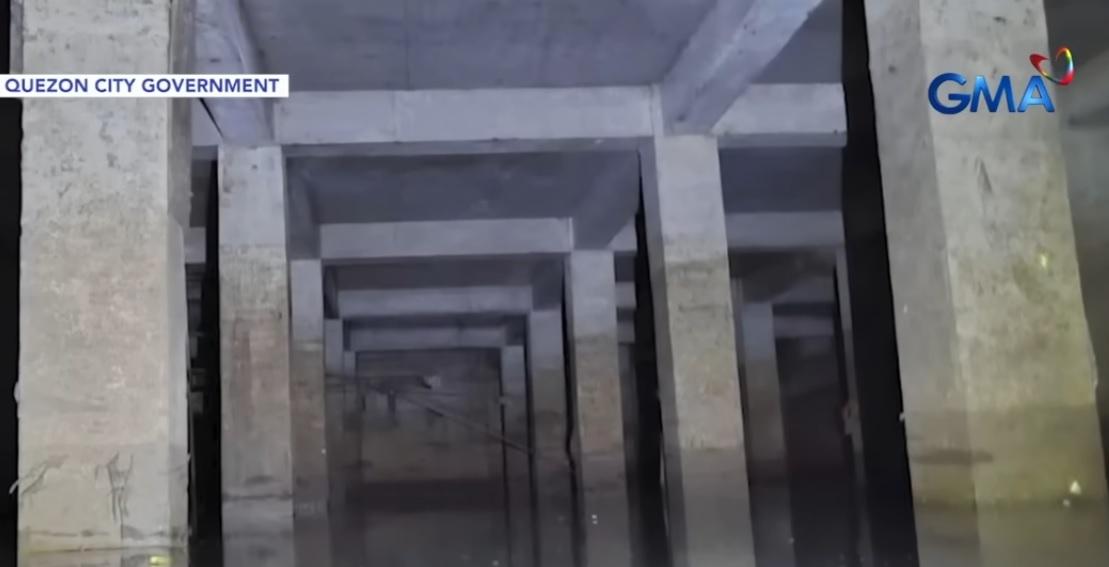 Water detention basin under QC barangay basketball court uses gravity ...