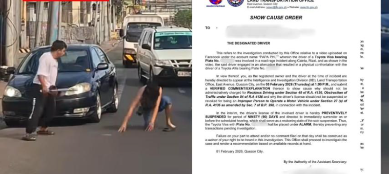 LTO summons 2 motorists who traded punches on Cainta street ...